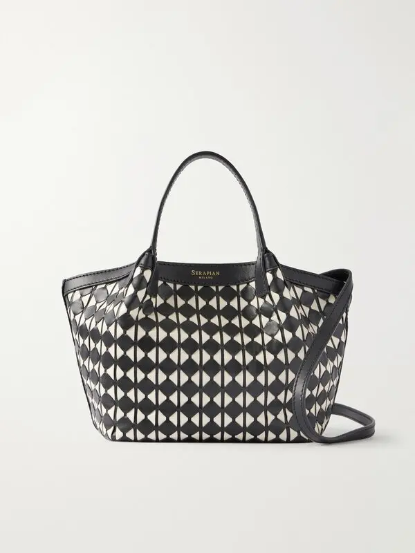 SERAPIAN Mosaico Leather Shoulder Bag