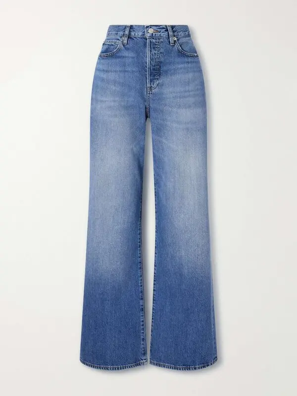 FRAME The Off Duty Loose Wide-leg Jeans - Light Denim
