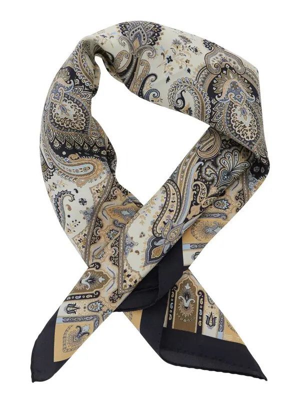 Etro Scarf With All-over Paisley Print In Silk For - Multicolor