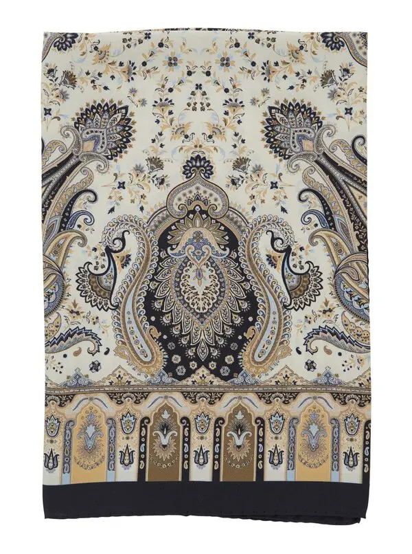 Etro Scarf With All-over Paisley Print In Silk For - Multicolor