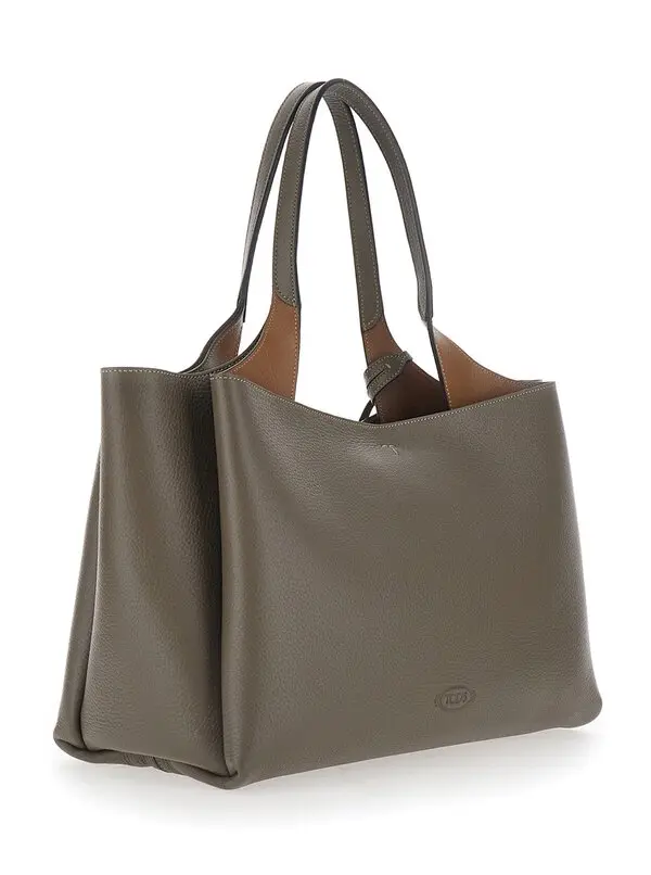 TOD'S Medium Leather Handbag With Pendant Detail - Multicolor