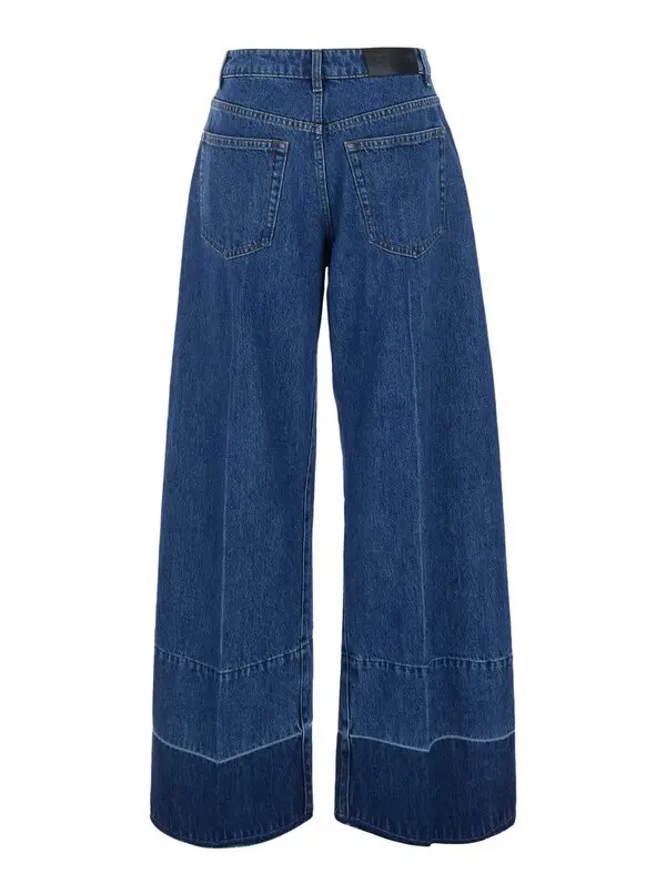 Givenchy Blue Denim Wide-leg Jeans With Raw Hem - Multicolor