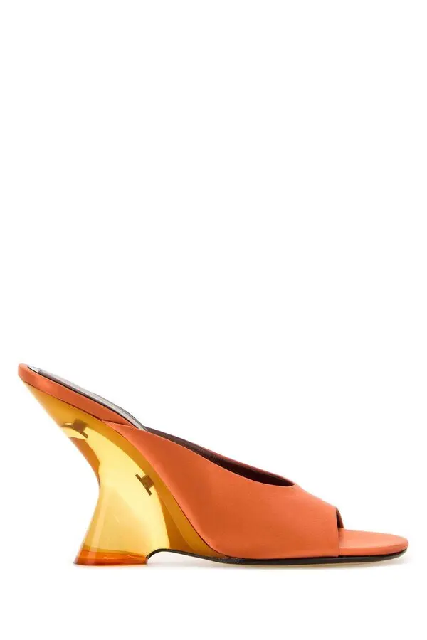 Dries Van Noten Satin Mules - Orange