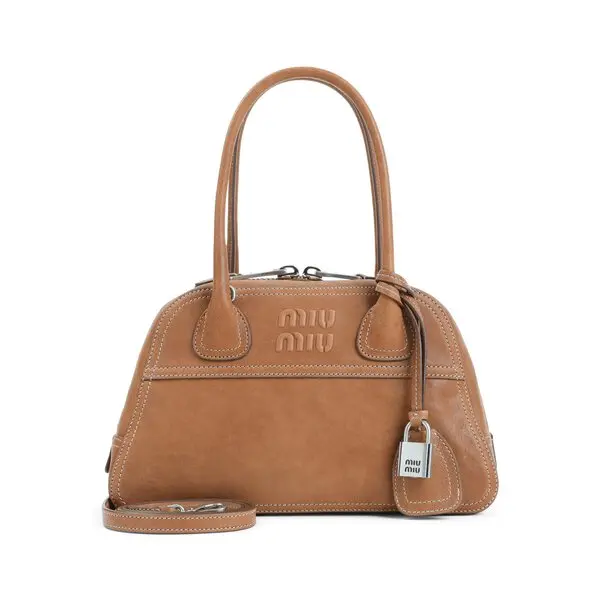 Miu Miu Vivian Nappa Shoulder Bag - Brown