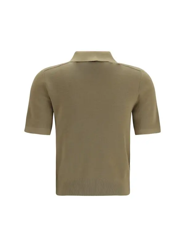 Burberry Knit Polo With Check Trim
