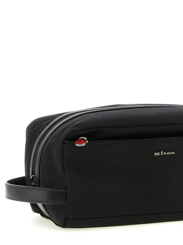 Kiton Metallic Logo Beauty Case - Black