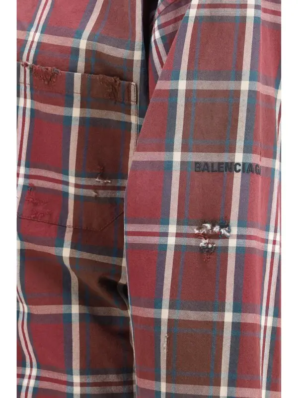 Balenciaga Zip Shirt In Cotton-blend Flannel
