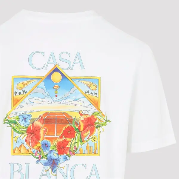 Casablanca Flower Court Icon T-shirt - White