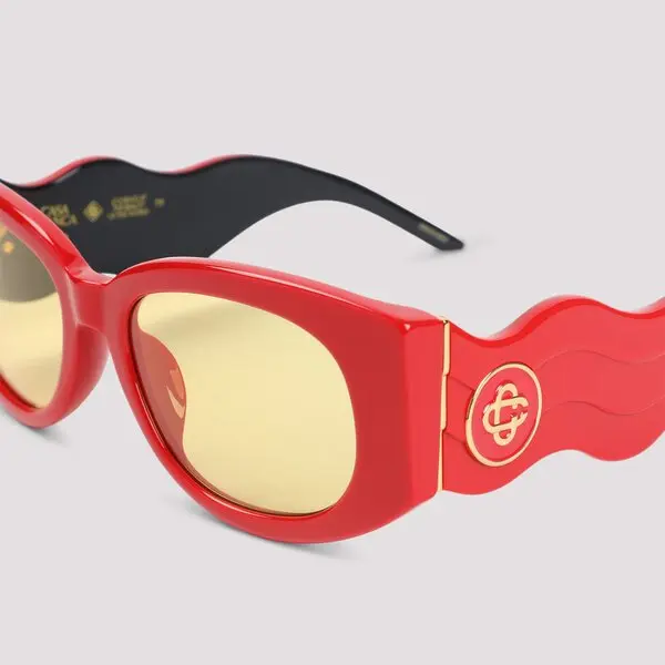 Casablanca Oval Wave Sunglasses - Red