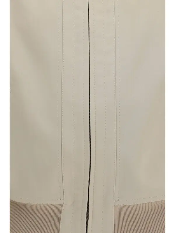 Gucci Silk Poplin Zip Bomber Jacket - Cream