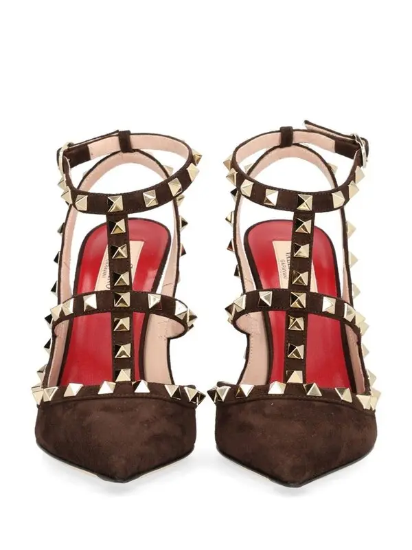 Valentino Garavani Rockstud Pumps With Ankle Strap - Brown