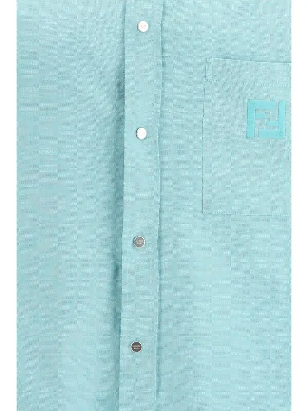 Fendi Oxford Cotton Shirt - Blue