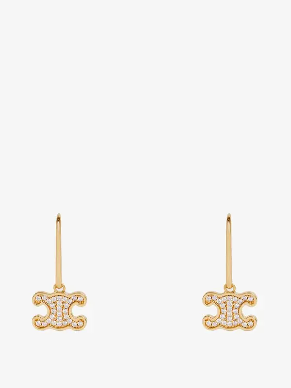Celine Rhinestones Earrings - Gold