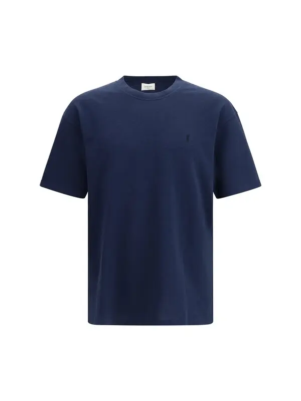 Saint Laurent Cassandre Piqué T-shirt - Blue