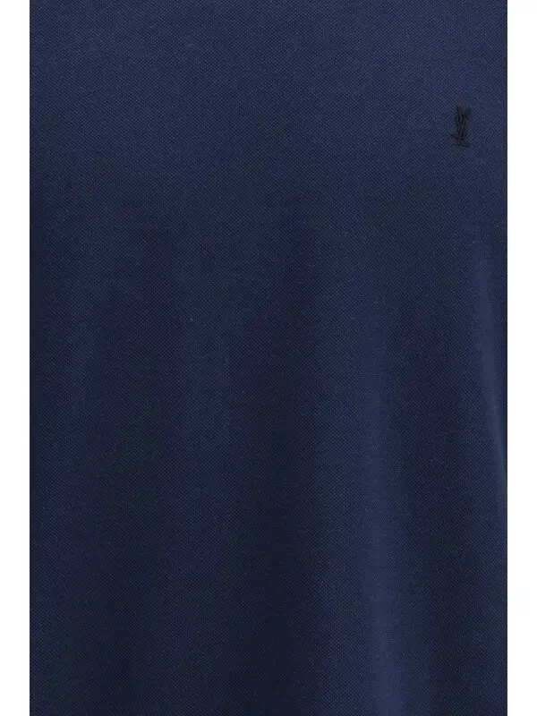 Saint Laurent Cassandre Piqué T-shirt - Blue