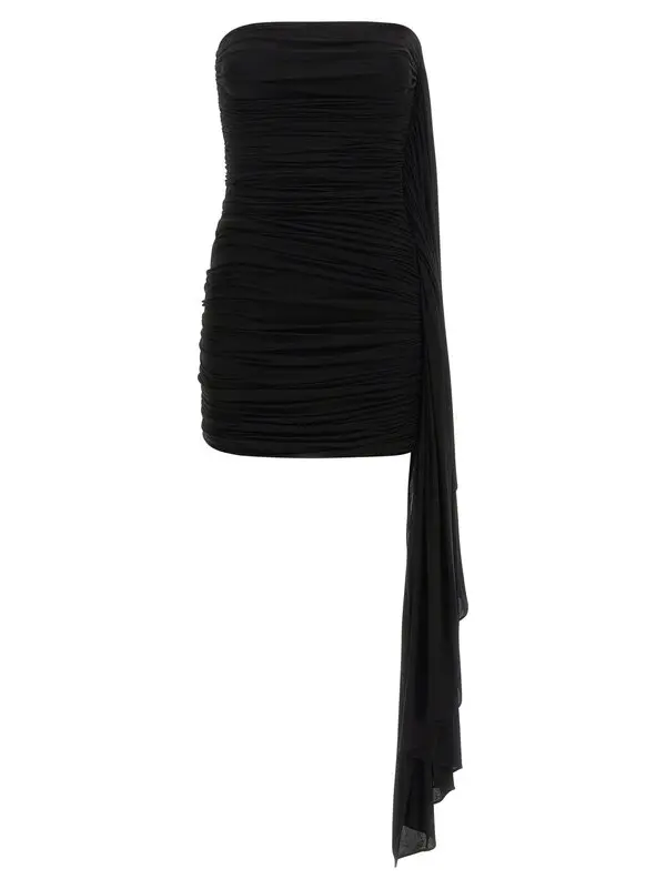 Alexander Wang Asymmetrical Draped Dress - Black