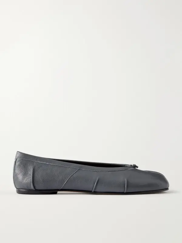 MAISON MARGIELA Tabi Split-toe Leather Ballet Flats - Gray