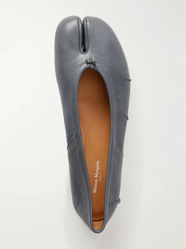 MAISON MARGIELA Tabi Split-toe Leather Ballet Flats - Gray