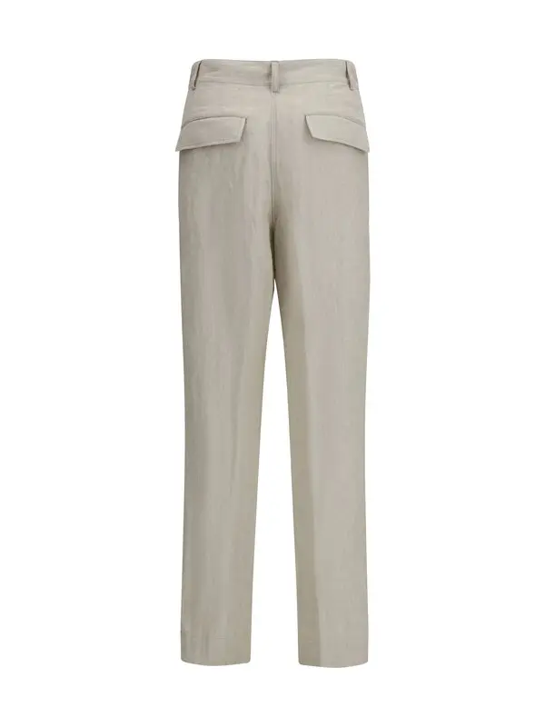 Dries Van Noten Linen And Cotton Blend Tailored Pants