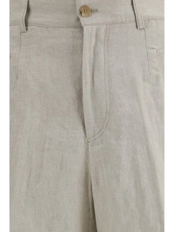 Dries Van Noten Linen And Cotton Blend Tailored Pants