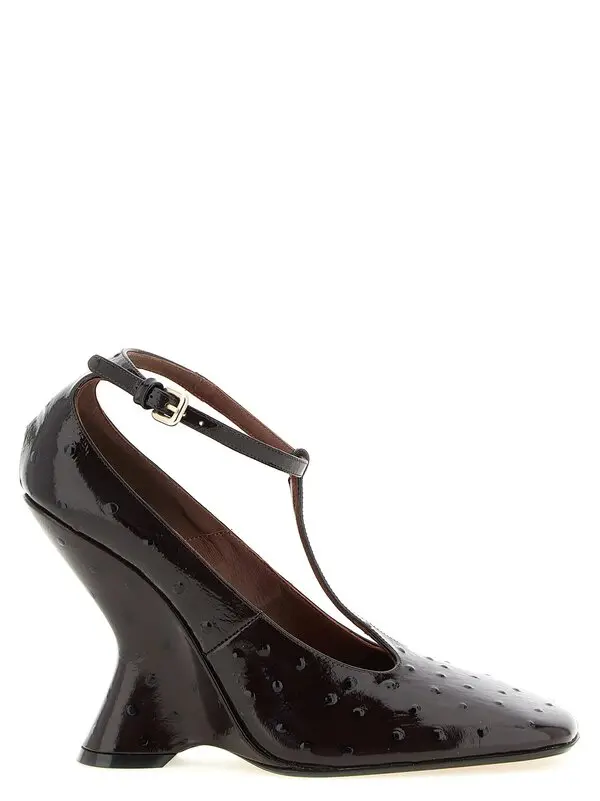 Dries Van Noten Sculptural Heel Pumps With Ostrich Effect - Multicolor