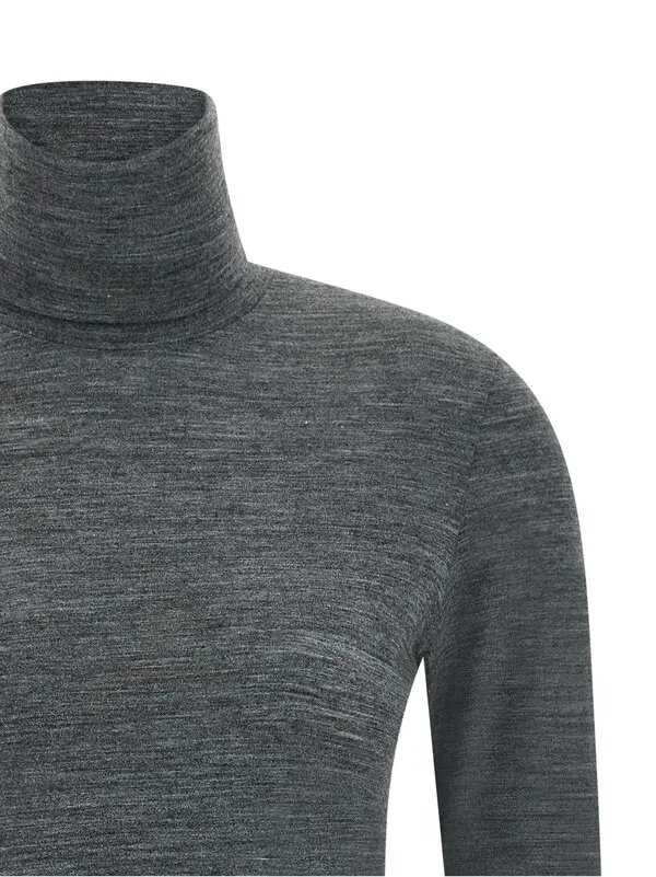 JIL SANDER High Neck Long Sleeve T-shirt - Gray