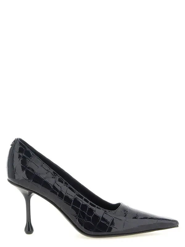 JIMMY CHOO Ixia Pumps In Crocodile Print Patent Leather - Blue