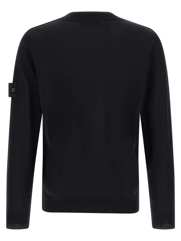 Stone Island Badge Ghost Sweater - Black
