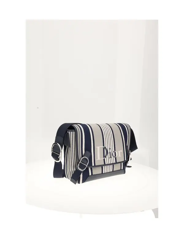 Dior Jet Flap Messenger Bag With Stripes