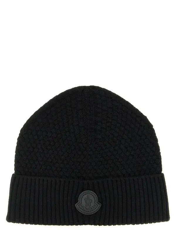 Moncler Basket Stitch Beanie - Black