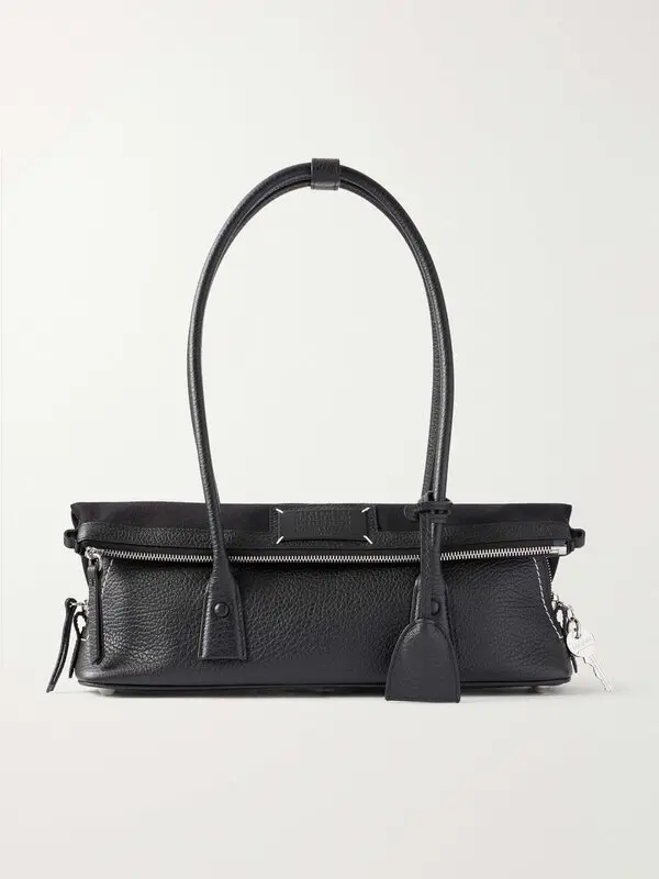 MAISON MARGIELA East West Canvas-trimmed Leather Shoulder Bag - Black