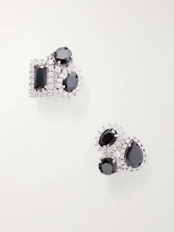 MAISON MARGIELA Cluster Embellished Silver-tone Earrings