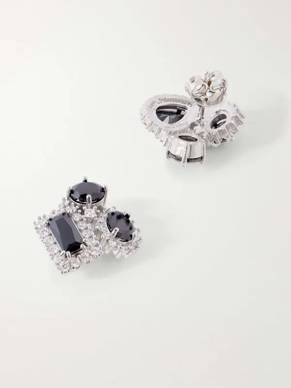 MAISON MARGIELA Cluster Embellished Silver-tone Earrings
