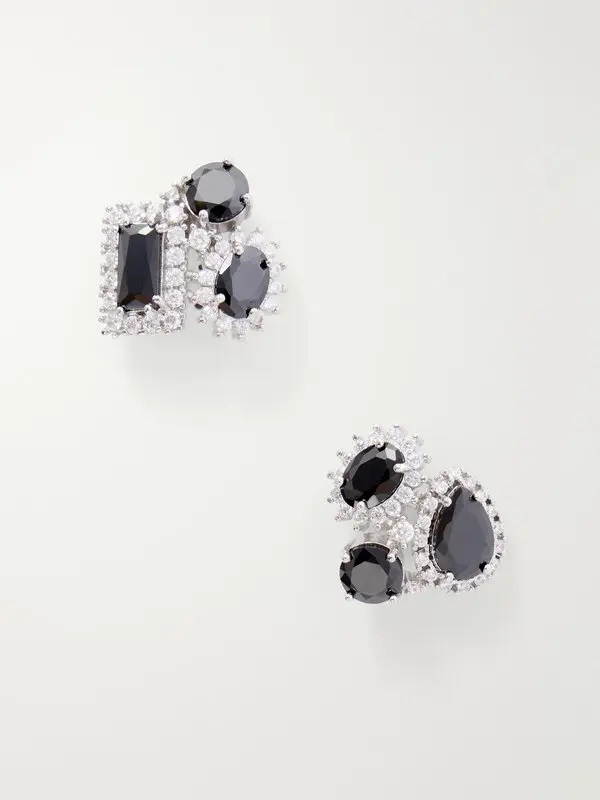 MAISON MARGIELA Cluster Embellished Earrings - Black