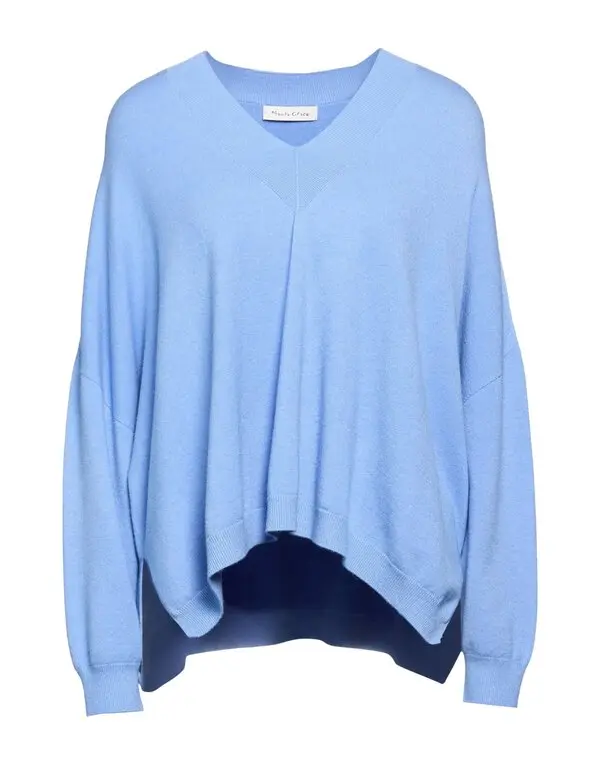 MANILA GRACE Knitted V-neck Sweater - Blue