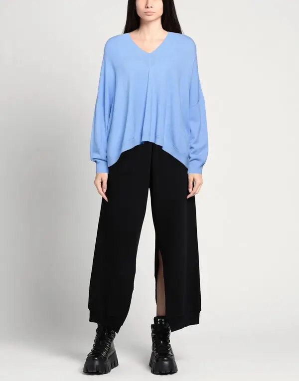 MANILA GRACE Knitted V-neck Sweater - Blue