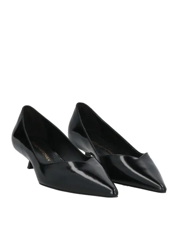 STUART WEITZMAN Glossed Leather Pointed Toe Pumps