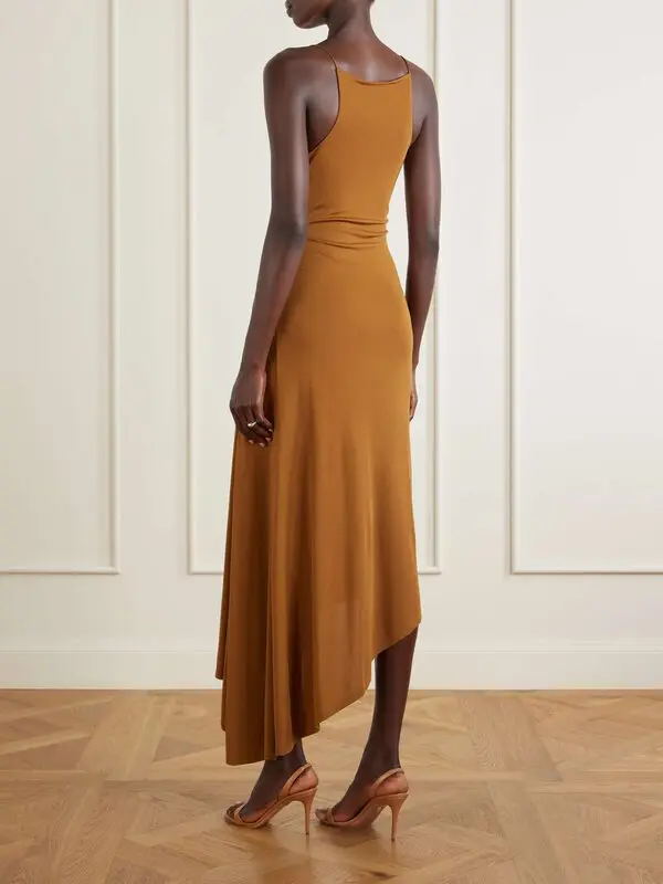 Christopher Esber Veer Crystal-embellished Draped Jersey Midi Dress