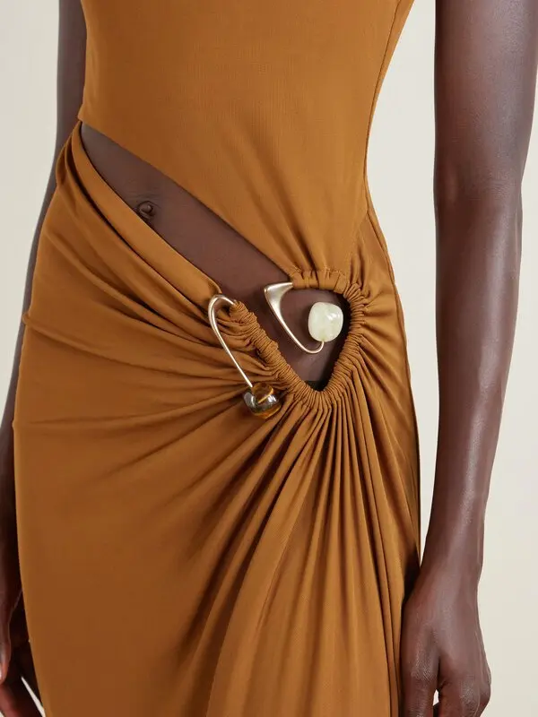 Christopher Esber Veer Crystal-embellished Draped Midi Dress