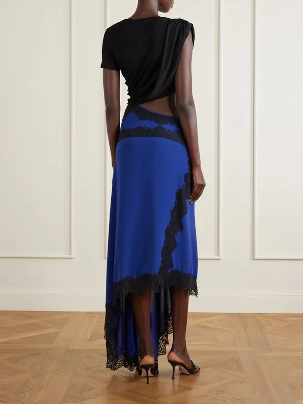 Christopher Esber Verve Asymmetric Lace-trimmed Dress - Multi