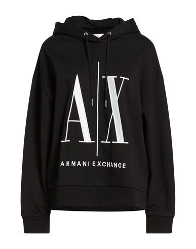 Armani Exchange French Terry Sweatshirt With Appliqués - Black