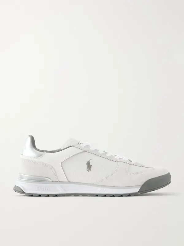 Polo Ralph Lauren Varick Suede And Leather-trimmed Low-top Sneakers - White