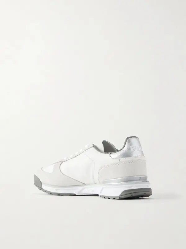 Polo Ralph Lauren Varick Suede And Leather-trimmed Low-top Sneakers - White