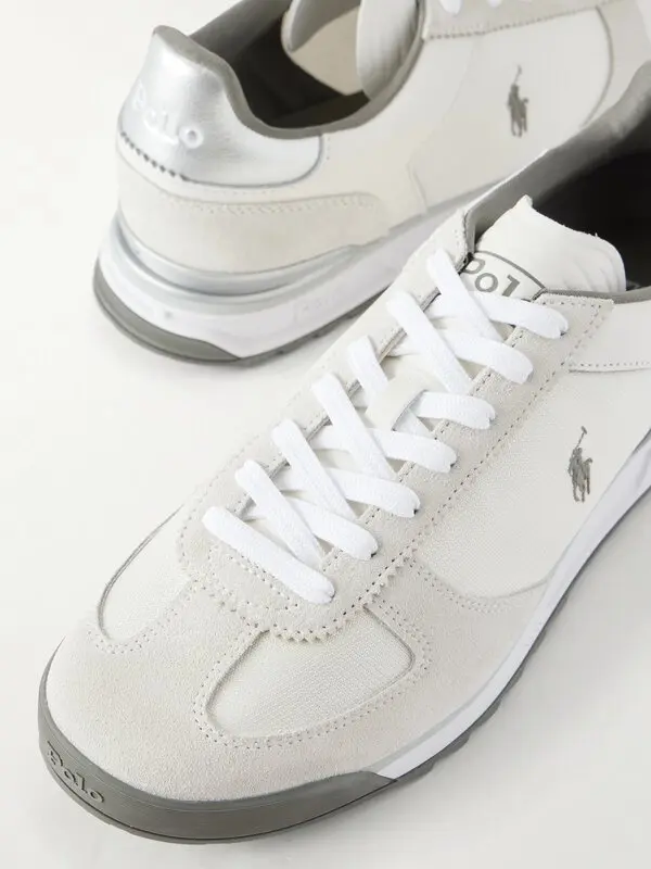 Polo Ralph Lauren Varick Suede And Leather-trimmed Low-top Sneakers - White