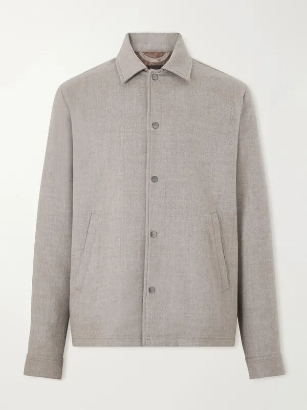 Kiton Felted Wool-blend Blouson Jacket - Gray