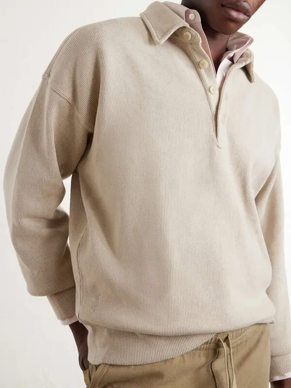 Polo Ralph Lauren Ribbed Cotton-blend Polo Shirt