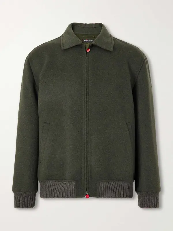 Kiton Brushed Wool And Cashmere-blend Blouson Jacket