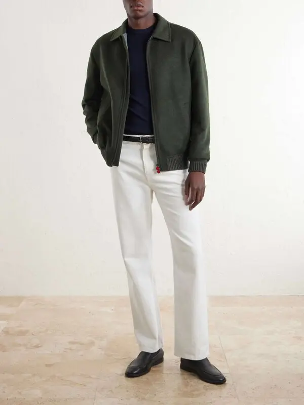 Kiton Brushed Wool And Cashmere-blend Blouson Jacket