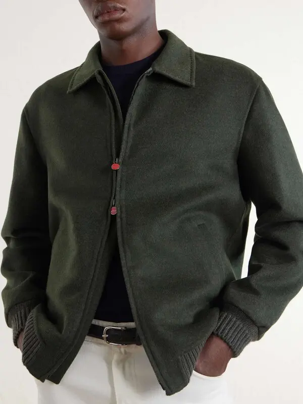 Kiton Brushed Wool And Cashmere-blend Blouson Jacket