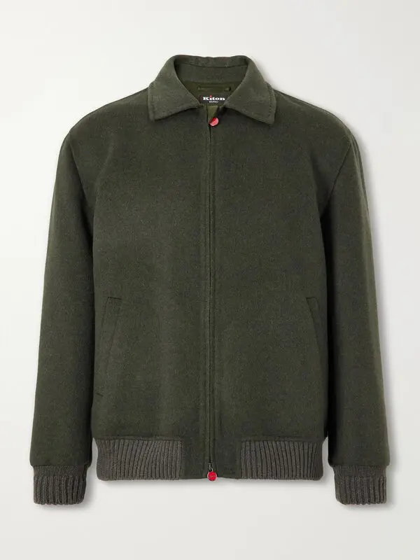 Kiton Brushed Wool And Cashmere-blend Blouson Jacket
